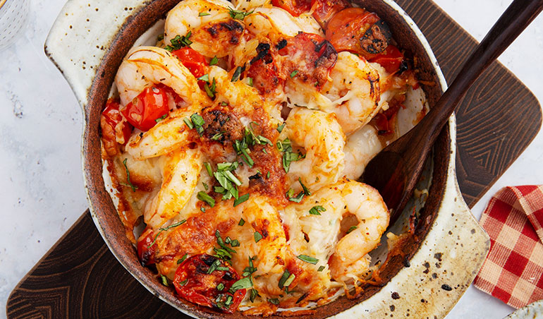Shrimp with Roasted Tomatoes & Garlic - Aqua Star