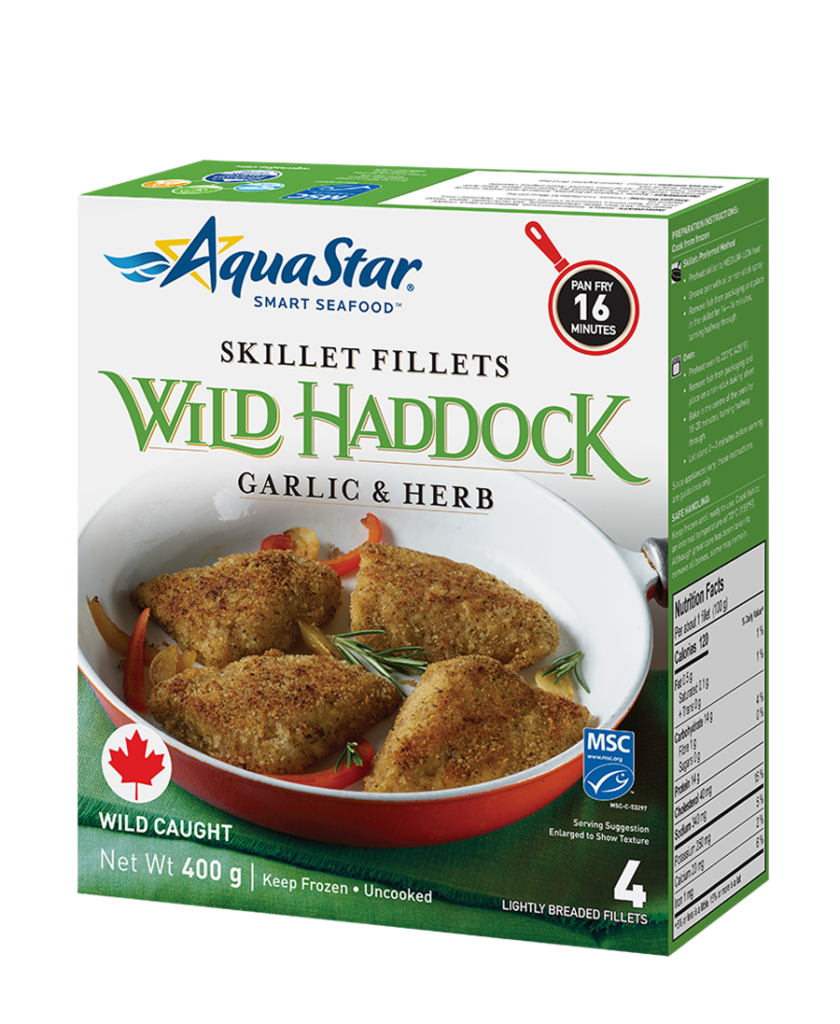 Lightly Breaded Garlic & Herb Wild Haddock-CA - Aqua Star
