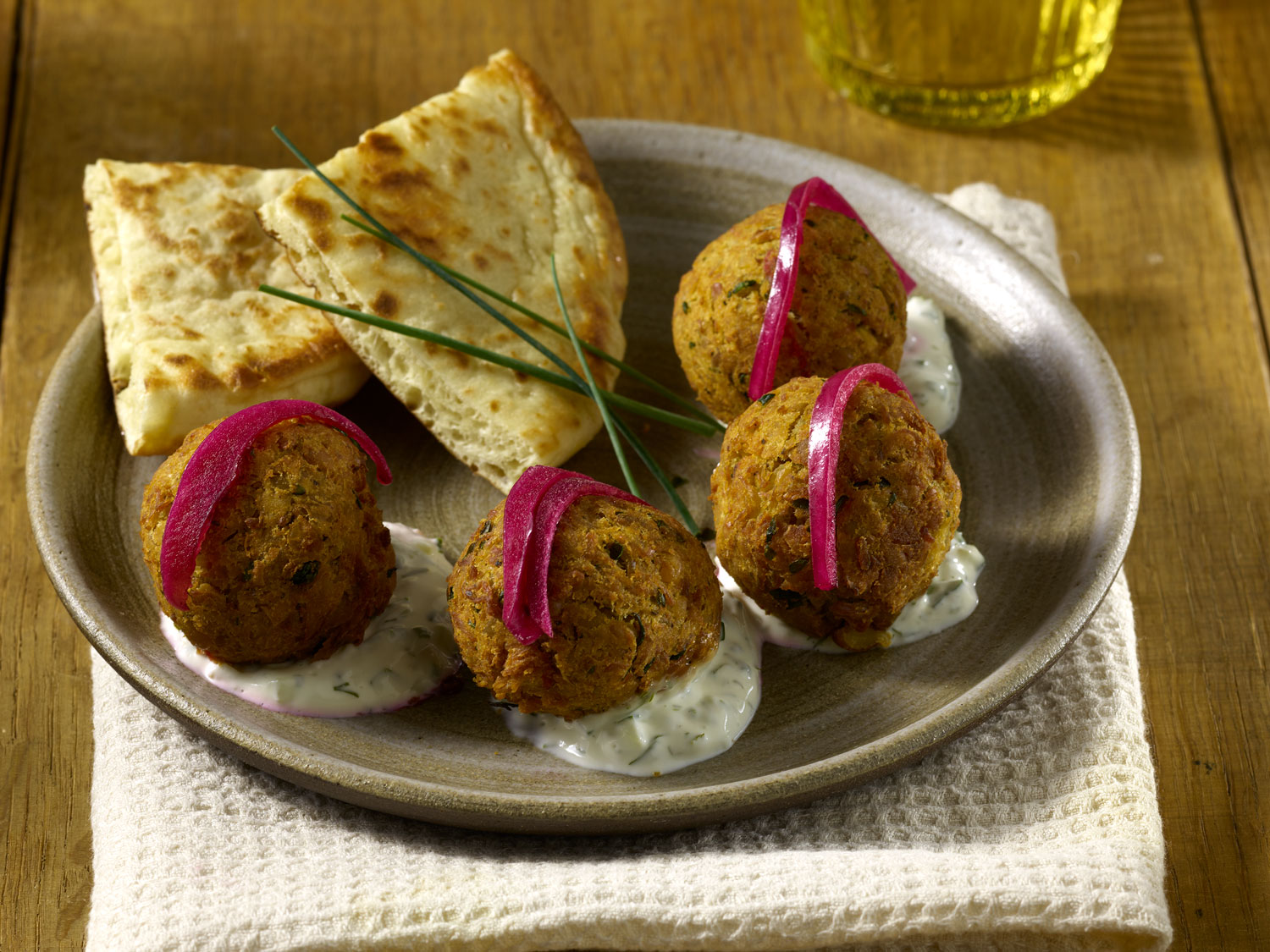 Crab Falafel with Tzatziki Sauce - Aqua Star